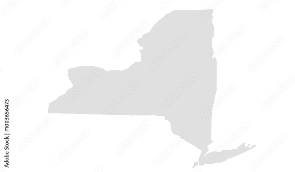 New york gray map. solid map of New York, blank Map, empty map of new ...