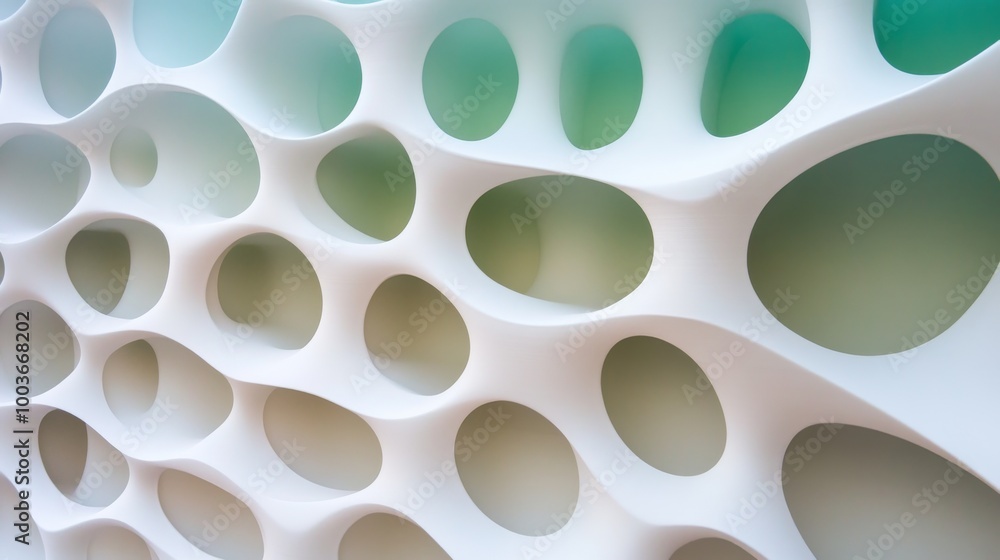 3D-printed structure with parametric architecture and undulating ...