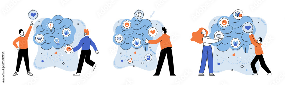 Thought process vector illustration. Learning enhances intelligence ...