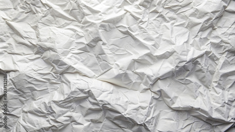 White paper texture with a worm's eye view perspective on a crumpled ...