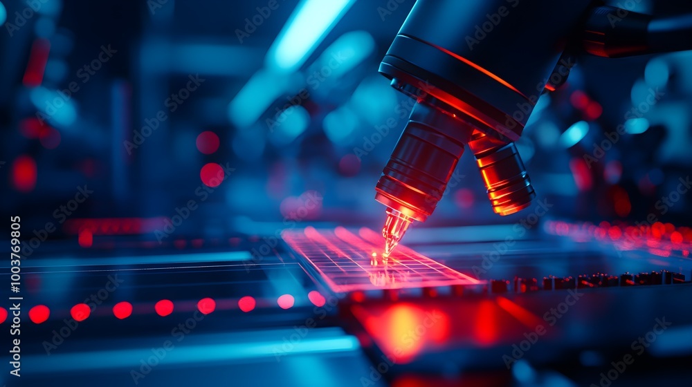 Robotic systems in a high-tech food lab, precise quality control with ...