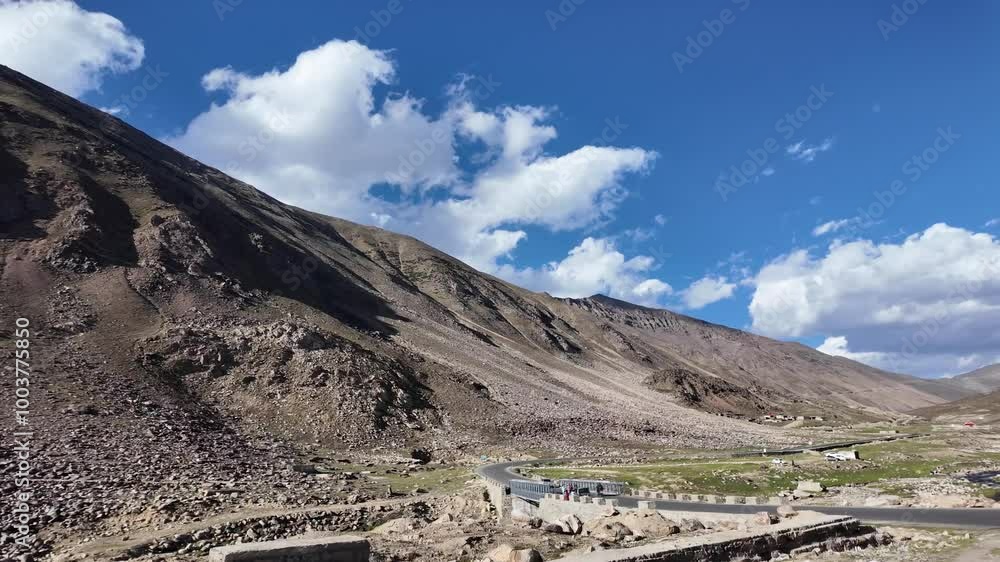 Winding Mountain Road Trip A Scenic Asphalt Drive with Bridge over ...