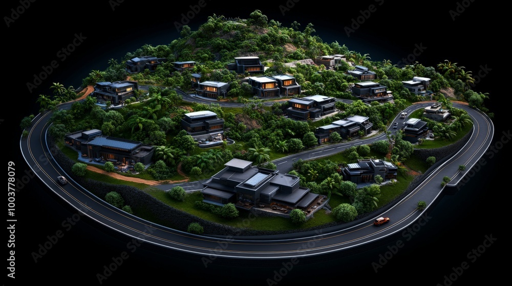 Luxury Hillside Estate: An exclusive community nestled on a verdant ...