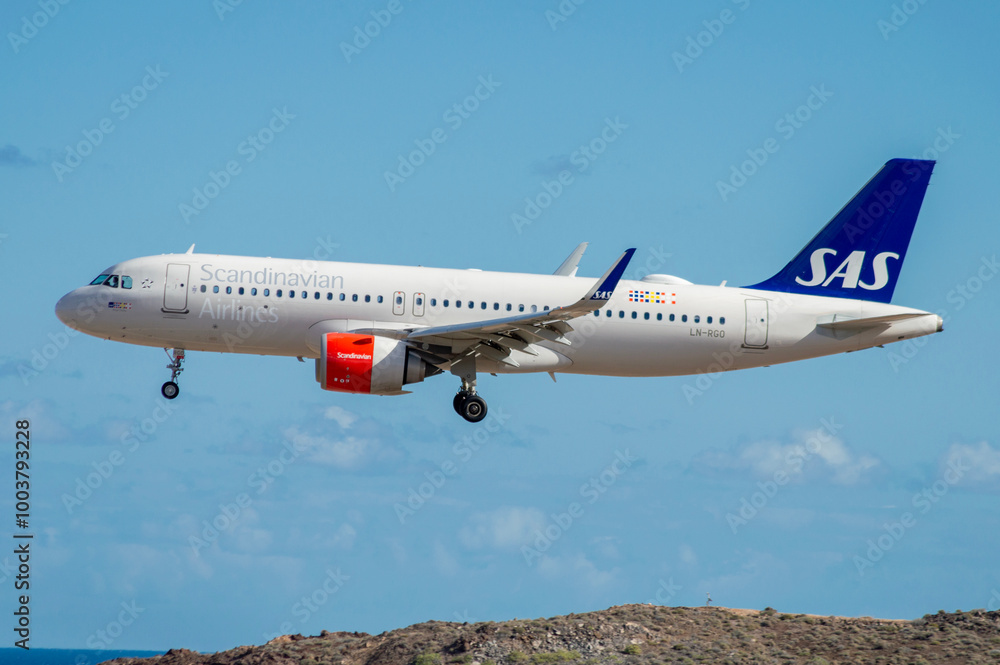 Avión de línea Airbus A320 Neo de la aerolínea SAS Scandinavian ...