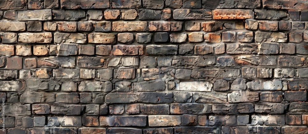A mixed brick wall with a blend of aged and freshly laid bricks ideal ...