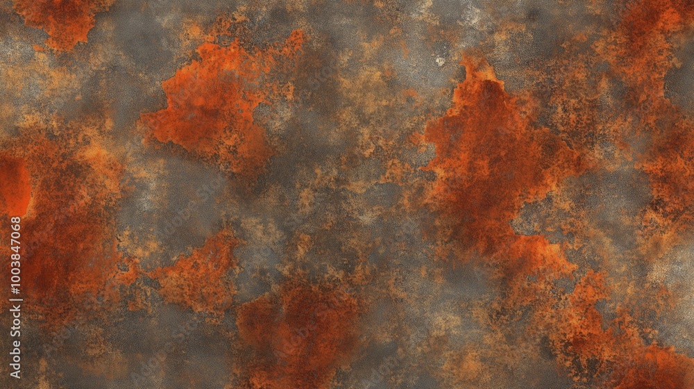 A rusty surface with a lot of dirt and debris. The surface is covered ...