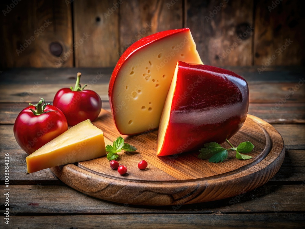 Savor this Edam cheese wedge, beautifully encased in rich red wax ...