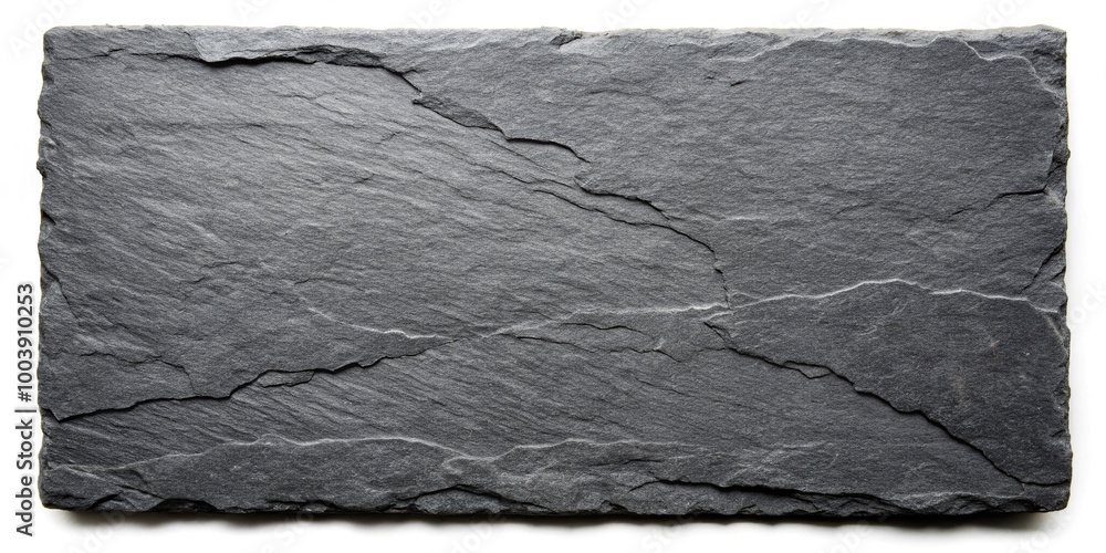 Layers of dark grey slate rock detailed rough surface texture with ...