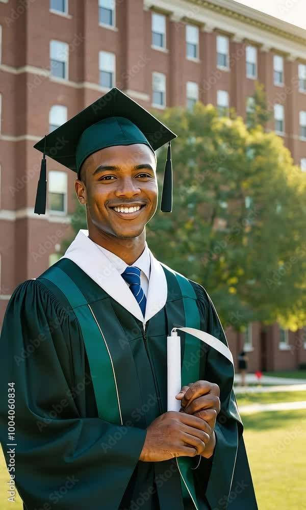 male african graduate college american happy portrait standing man ...
