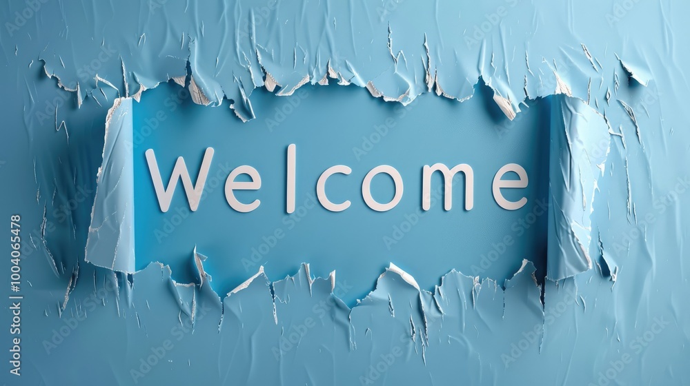 word welcome under paper torn ripped opening Stock Illustration | Adobe ...
