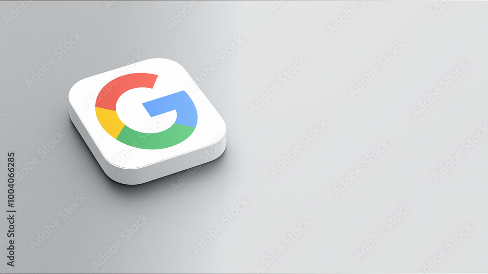 An icon of the Google logo on a gray background, a white square with ...