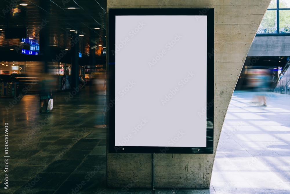 Clear Billboard in public place with blank copy space screen for ...