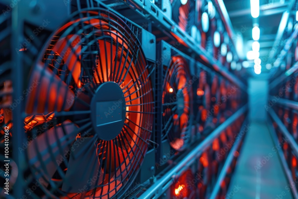 Fans installed in a server room for cooling and ventilation Stock Photo ...