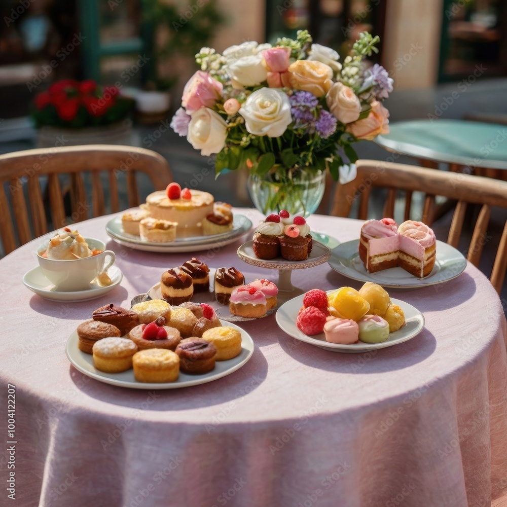 Afternoon Tea Delights: A charming table setting featuring an array of ...