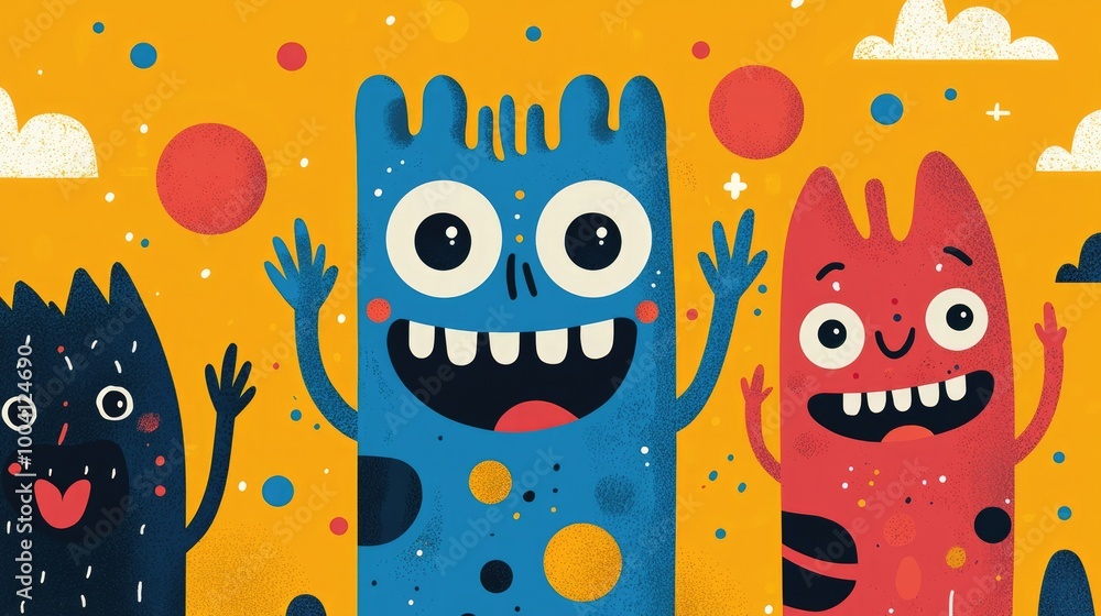 Whimsical Character Exploration: Bright, Playful Design with Simple ...