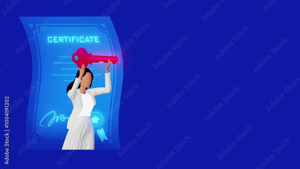 3d animation, citizen on hand keys to the house, concepts of obtaining ...