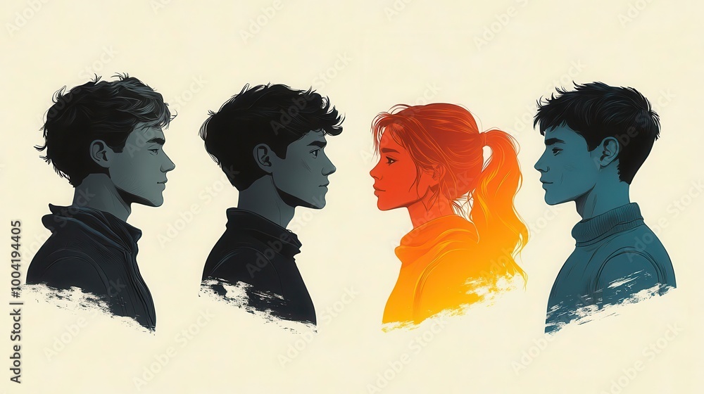four simple avatar silhouettes diverse representations of men women ...