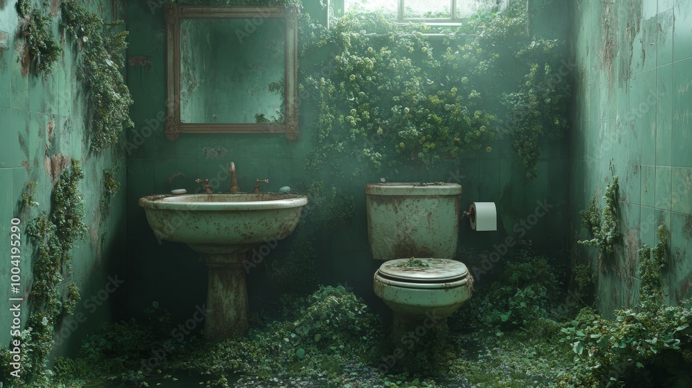 Microbes growing around bathroom mirrors, [germs, bathroom], [showing ...