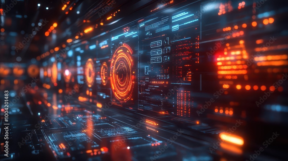 futuristic visualization of business process automation holographic ...