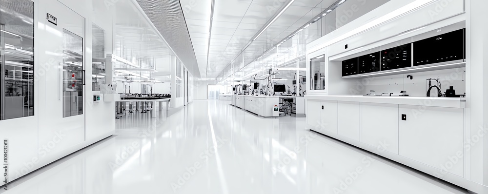 Highsecurity biocontainment lab with airlocks, UV sterilizers, and ...
