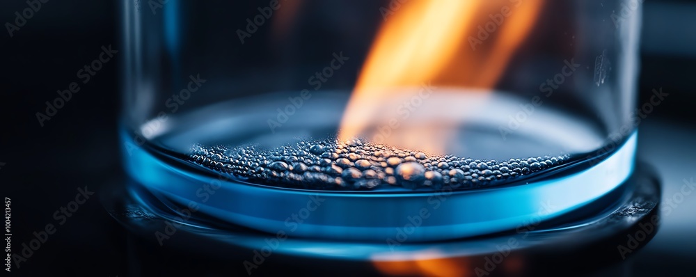 Microbial loop sterilized in a Bunsen burner flame before inoculating cultures, inoculating loop ...