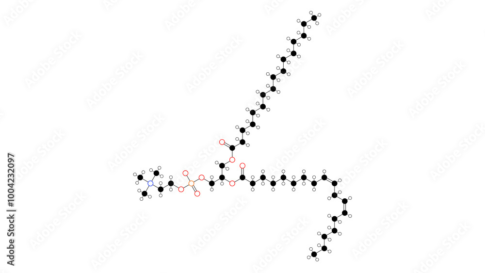 Póster lecithin molecule, structural chemical formula, ball-and-stick ...