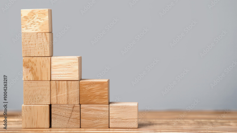 Wooden Blocks Rising Graph, a visually striking representation of data ...