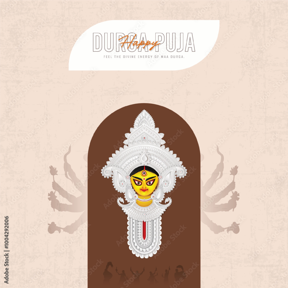 Stockvector Durga Puja, Happy Durga Puja, Subha Saradiya, Durga Puja ...
