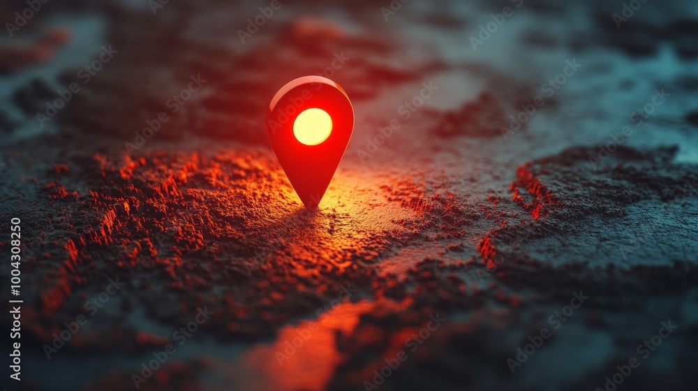 An example of a 3D red pinpoint graphic that can be used as a map pin ...