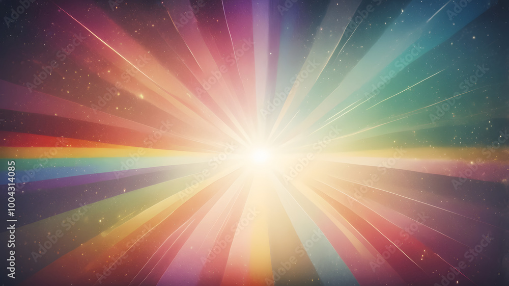 Cosmic Rainbow Burst: A vibrant, ethereal explosion of color against a ...