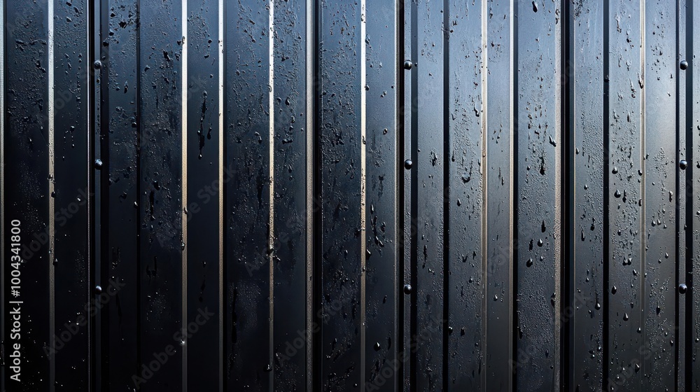 textured corrugated black metal surface reminiscent of industrial ...