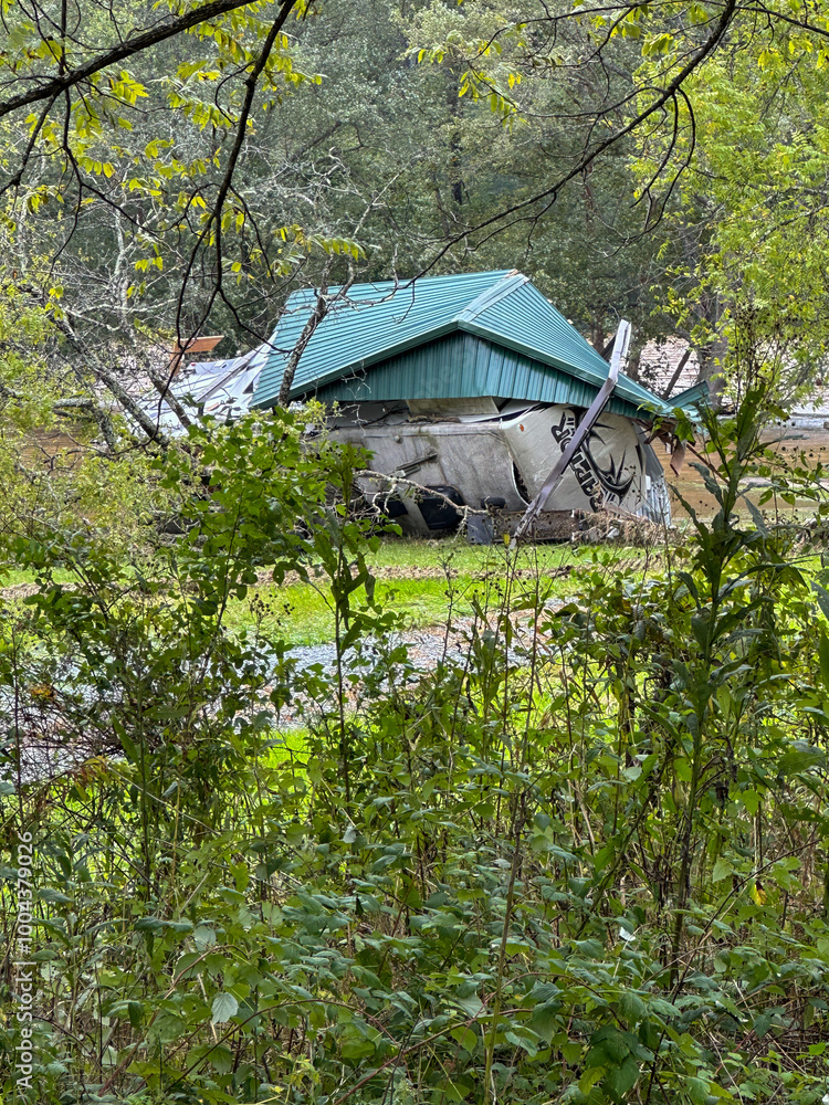 Campground destroyed by Hurricane Helene Stock Photo | Adobe Stock