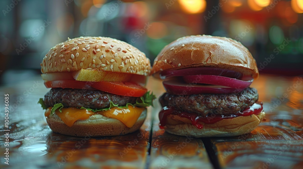 Image split in half, hamburger and apple. Healthy vs unhealthy food ...