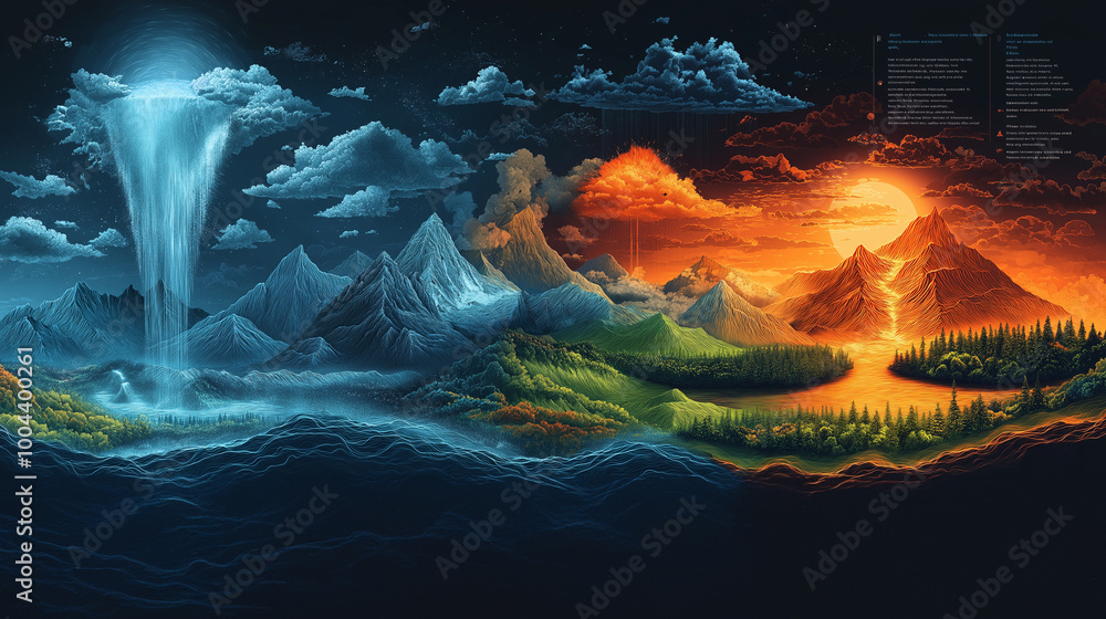 Infographic illustration showing the process of natural disasters ...