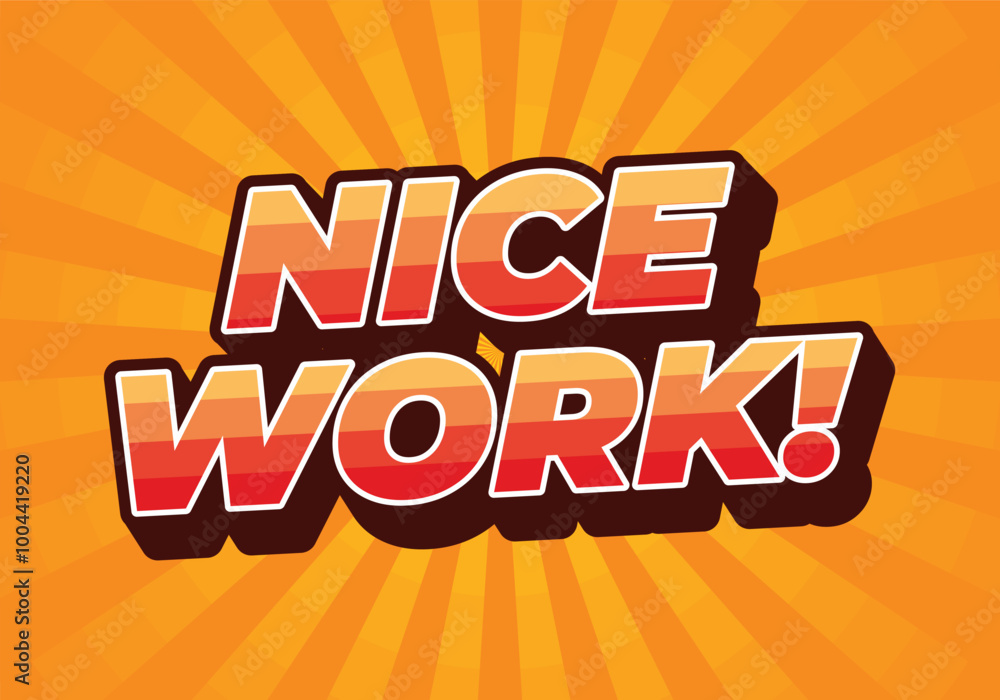 Nice work. Text effect in 3D style with eye catching colors Stock ...