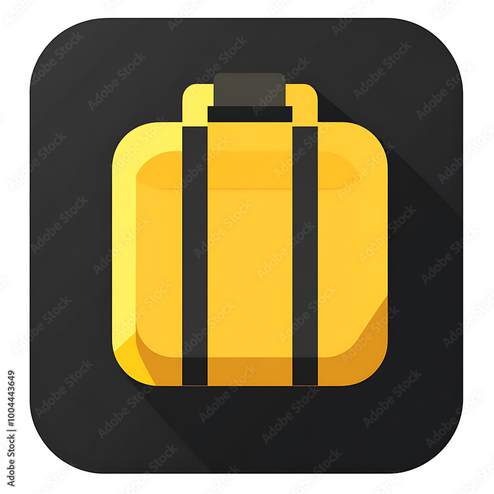 Small icon of a travel bag in light yellow and black, representing a ...