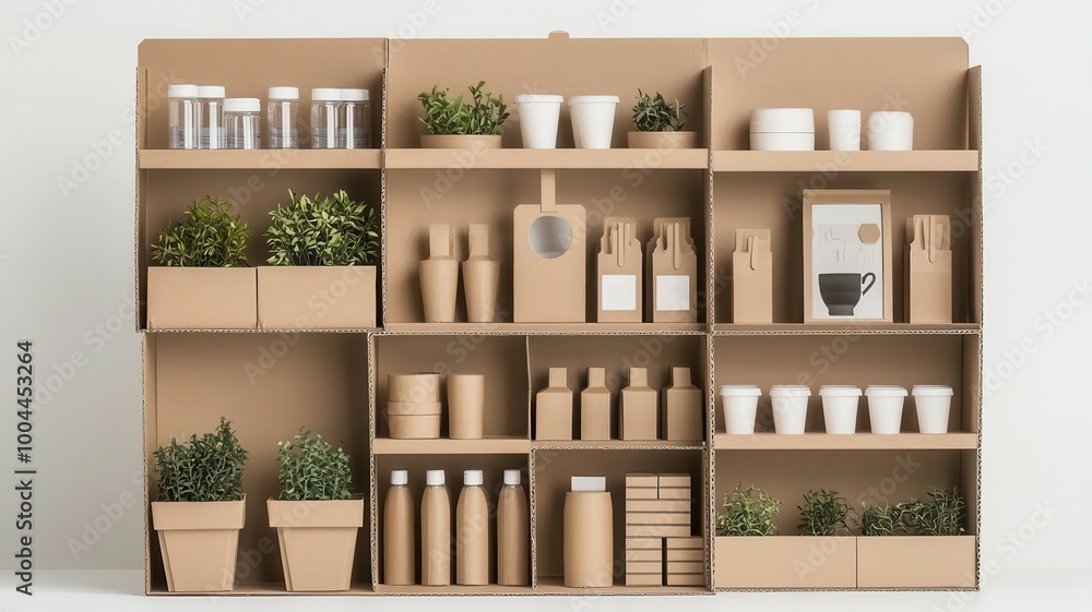 Corrugated display box with pop-out sections for customizable product ...