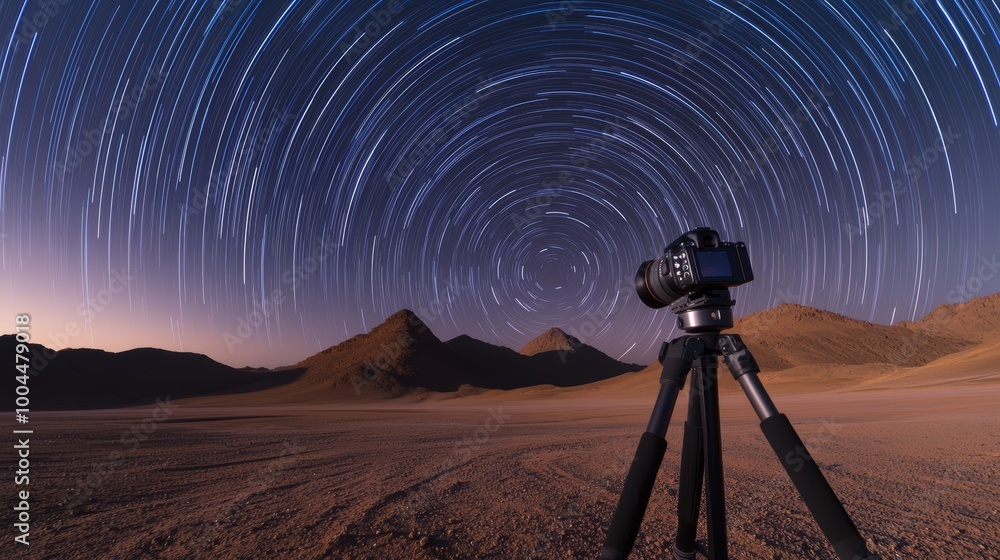 The photographers camera is locked on the night sky, ready to capture ...