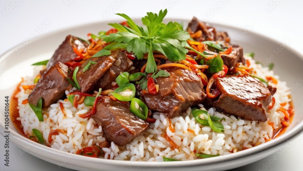 Kabuli - rice with stewed mutton with raisins in Afghan style. Stock ...