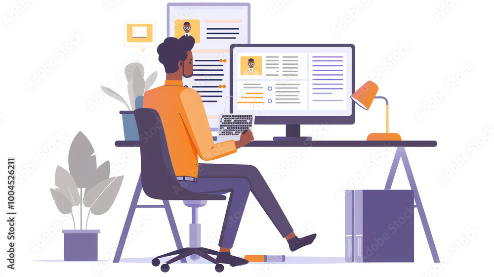 A person applying for remote work positions, customizing their resume ...