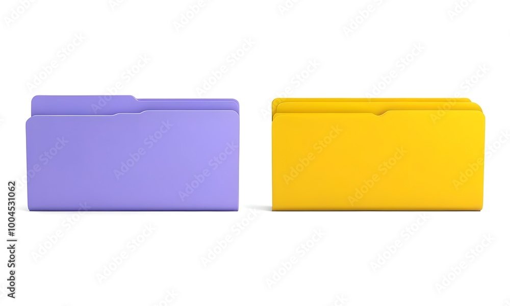 purple folder icon next to a yellow folder icon, representing file ...