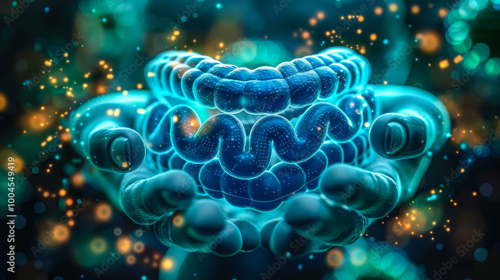 Healthy Gut Barrier Concept: Hands Holding Intestine Model, Symbolizing ...