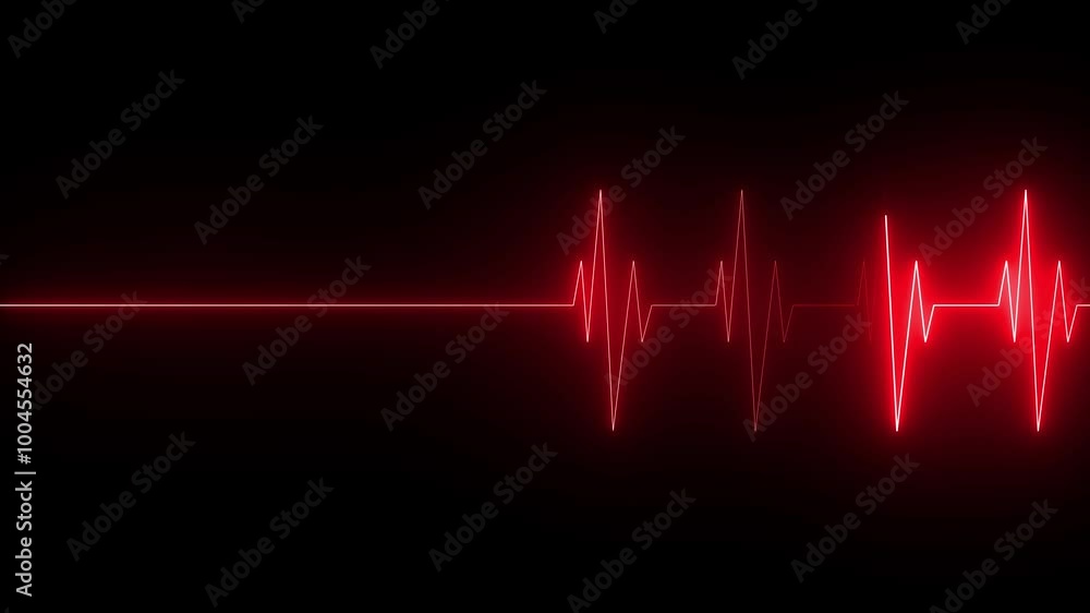 Glowing Heartbeat line icon animation. Electrocardiogram shows heart ...