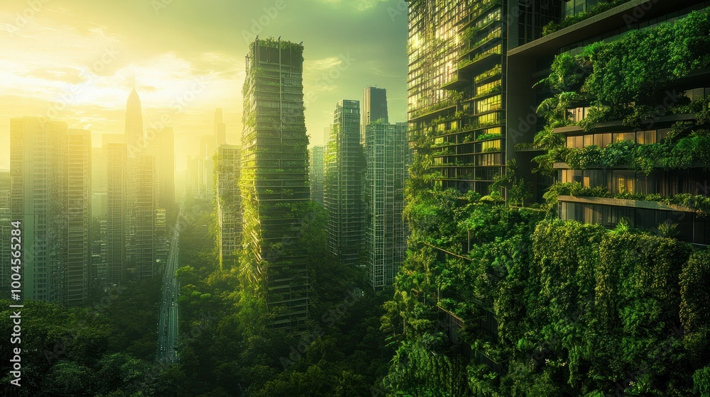 green future and urban sustainability portrayed in sustainable ...