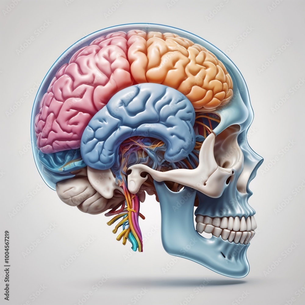 anatomy of the human brain Stock Illustration | Adobe Stock