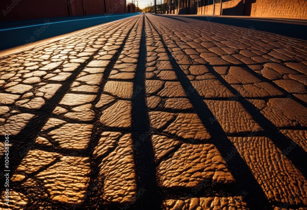 close view unique patterns various road surfaces highlighting detail ...