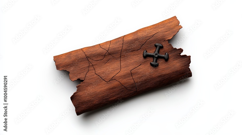 Tattered Treasure Map: A weathered, worn piece of parchment, bearing ...