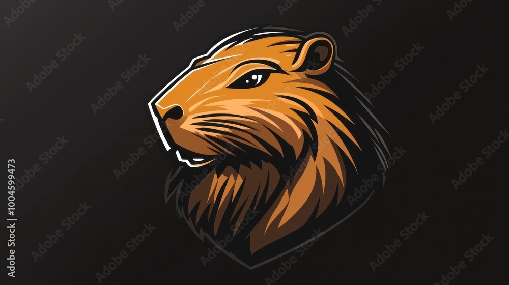 Capybara head logo sport design mascot gaming e-sport template ...