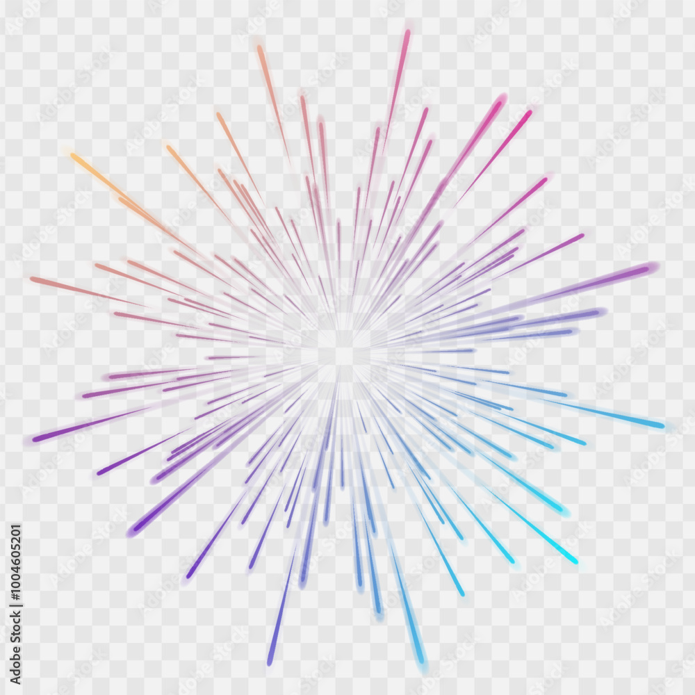 Abstract neon rays of light on a transparent background in PNG format ...