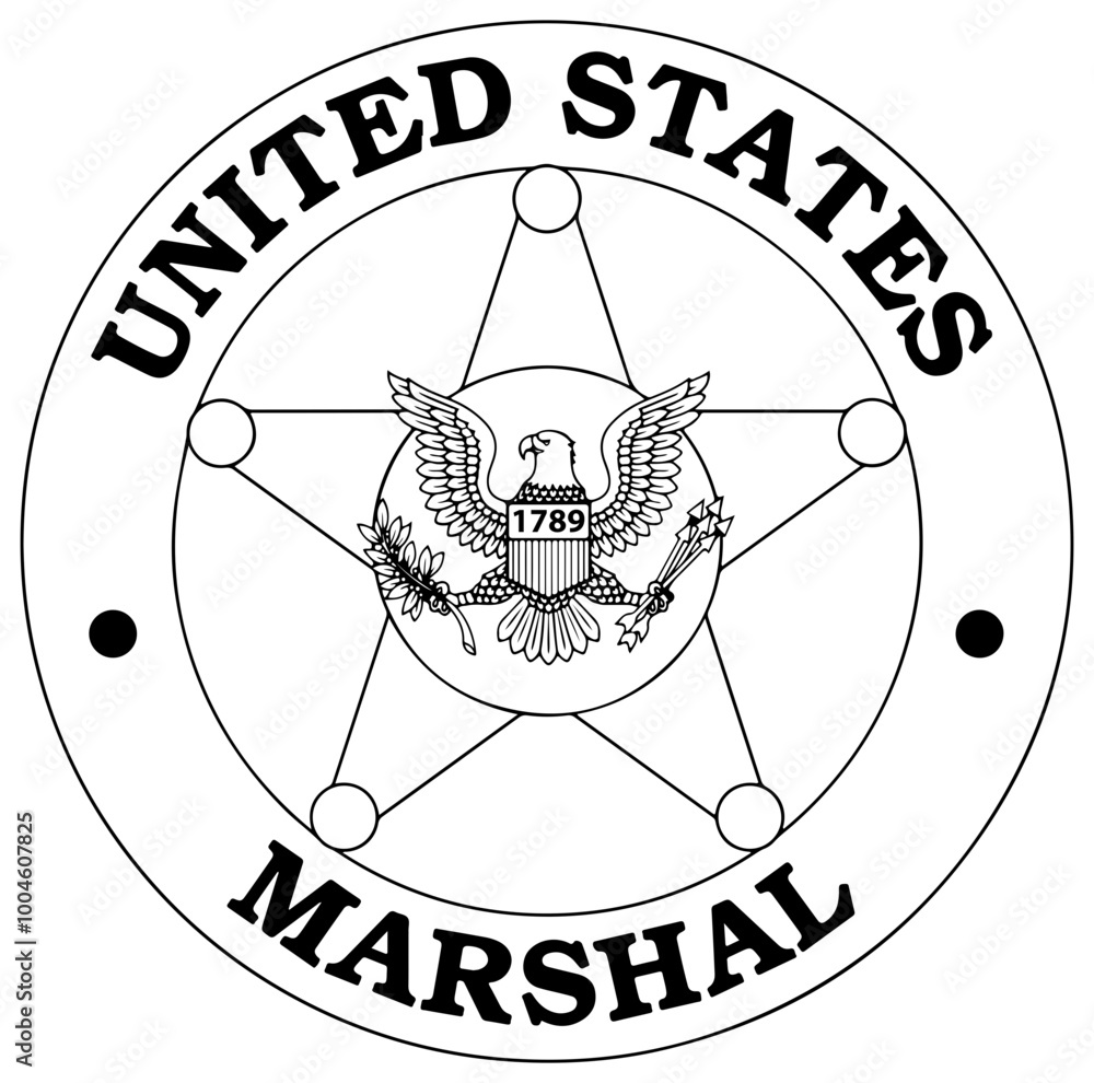united states marshal badge vector file Blank, outline vector, SVG ...